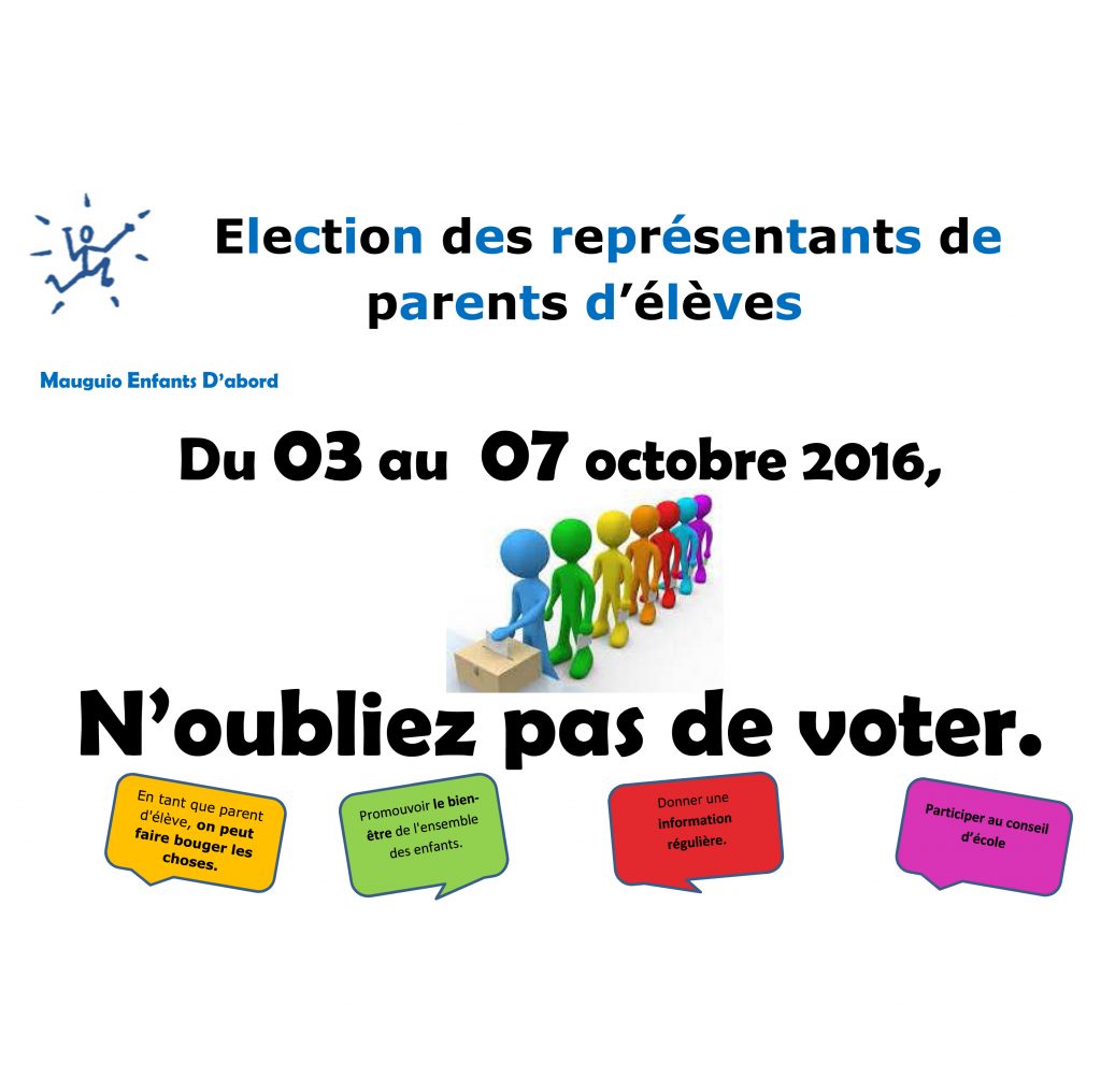 Élections des représentants des parents d’élèves – MAUGUIO ENFANTS D'ABORD